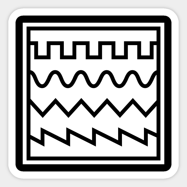 Synthesizer Waveforms White - Waveforms - Sticker | TeePublic