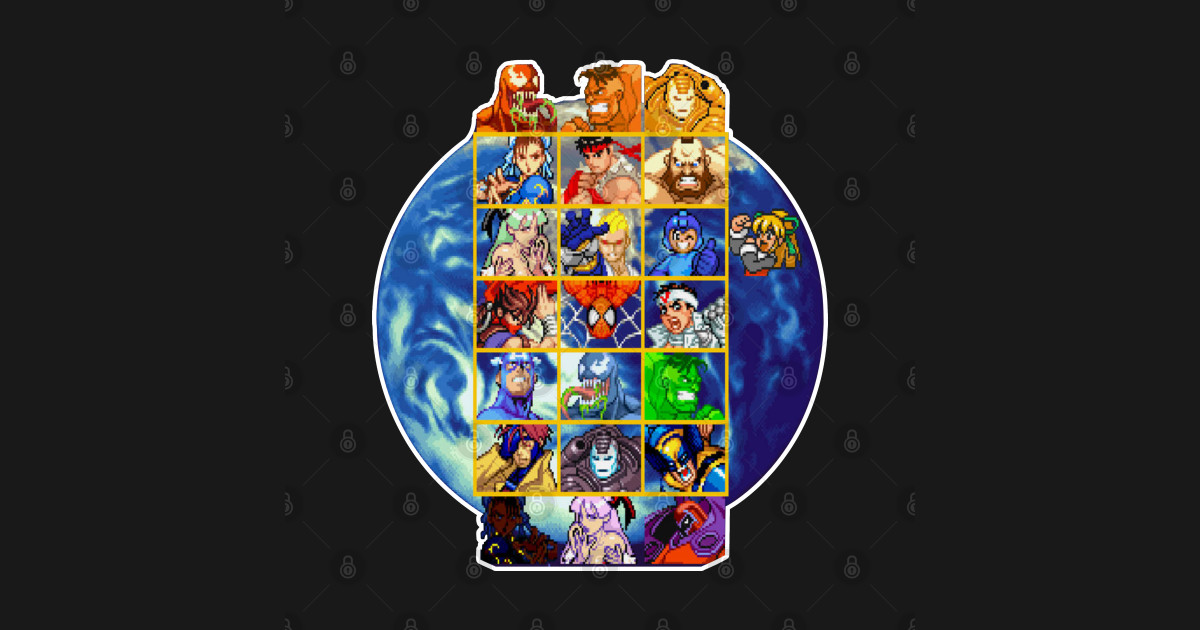 Character Select MVC 1 - Marvel Vs Capcom - T-Shirt | TeePublic
