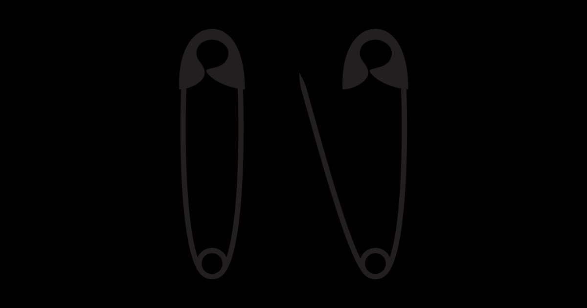 Safety pin silhouette - Safety Pin - Sticker | TeePublic