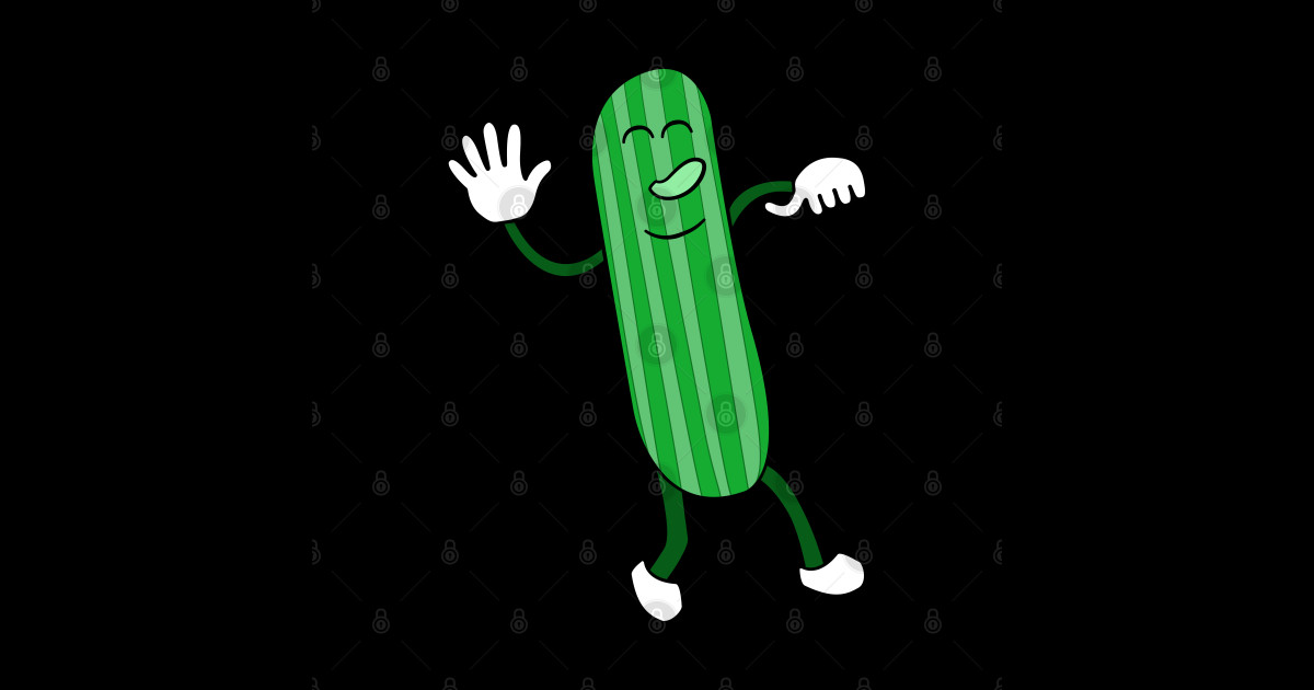 Happy, Friendly, Dancing Cucumber Funny Cartoon - Cucumber - Magnet ...