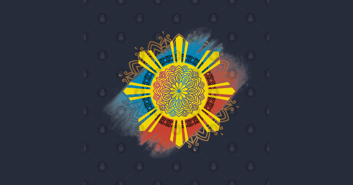 Philippine Flag Sun Mandala Art - Philippines Flag Proud Filipino - T ...