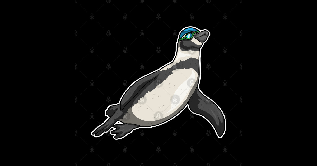 Penguin Swimming Swimming goggles - Swimming - Sticker | TeePublic