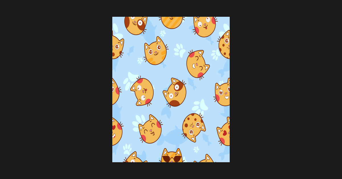 Cat Emotions - Light Blue Background - Cat - T-Shirt | TeePublic