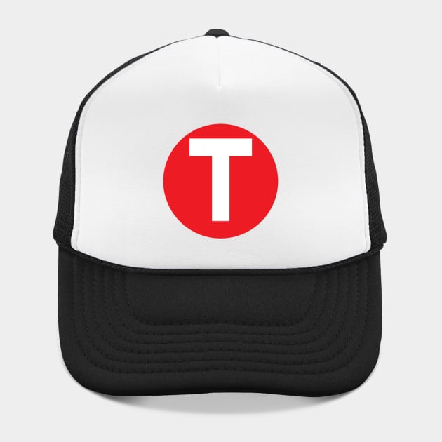 Letter T Big Red Dot Letters & Numbers - Red - Hat | TeePublic