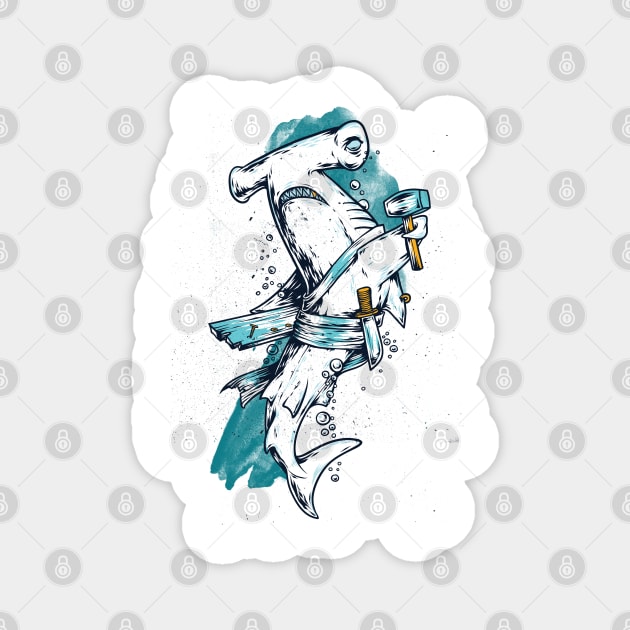 Hammerhead Shark Warrior - Hammerhead Shark Warrior - Magnet | TeePublic