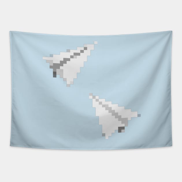 Paper Airplanes Pixel Art - Adventure - Tapestry | TeePublic