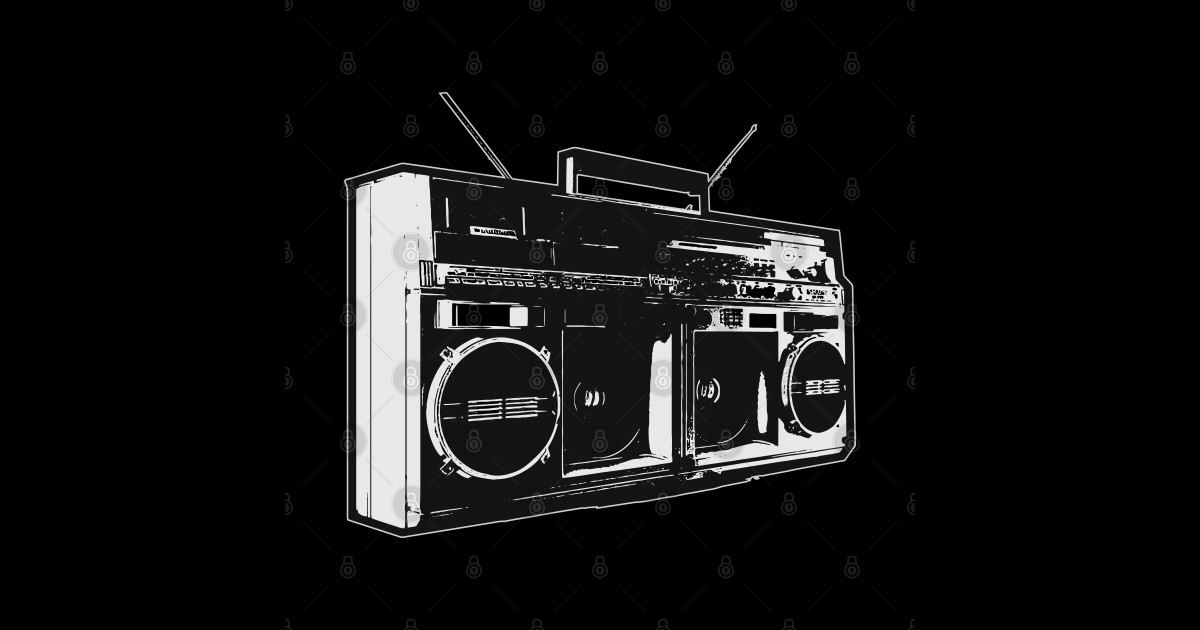 Retro Ghetto-Blaster Boombox - Ghettoblaster - Sticker | TeePublic