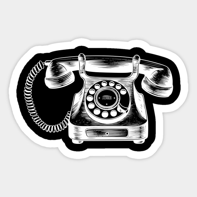 Retro Rotary Dial Phone - Retro Dial Phone - Sticker | TeePublic