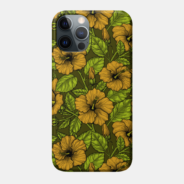 Yellow hibiscus - Tropical - Phone Case | TeePublic