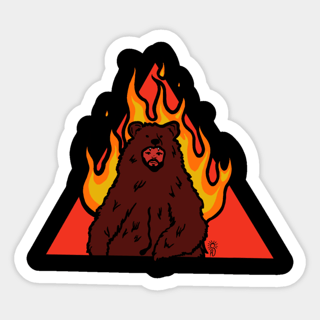 Fire Bear (midsommar) - Bear - Sticker | TeePublic