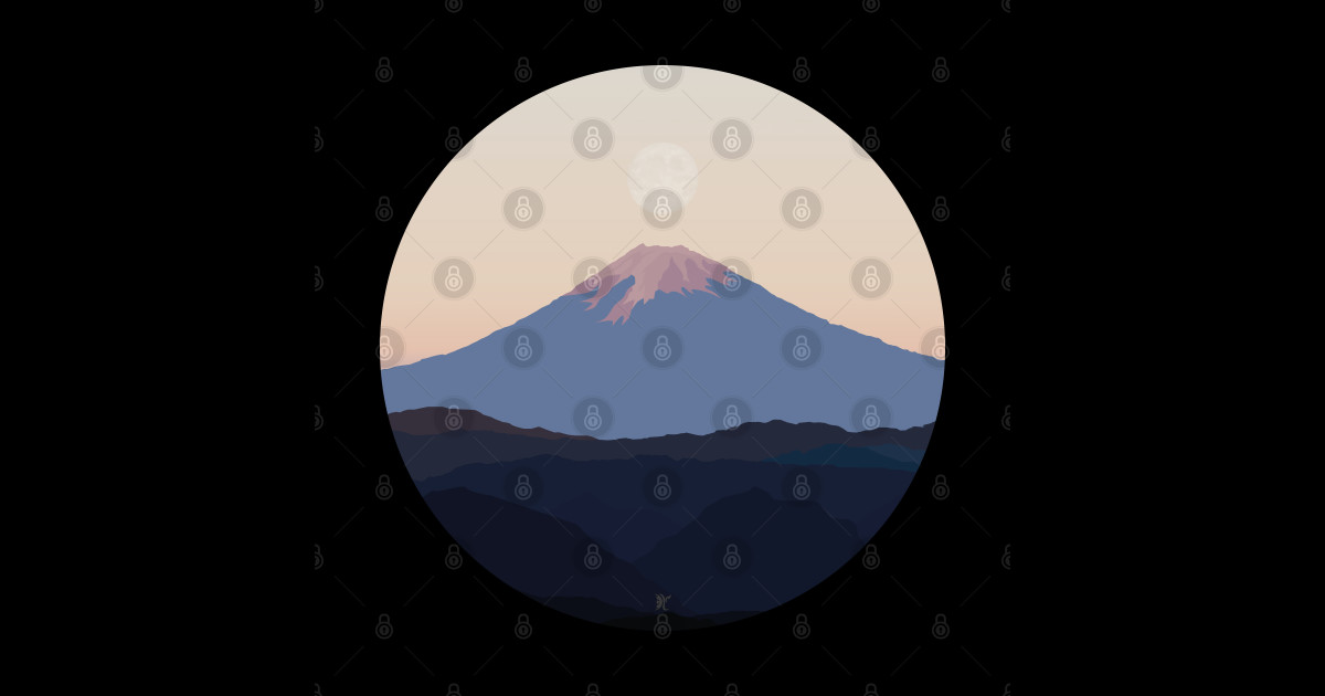 Mount Fuji Landscape - Mount Fuji - Sticker | TeePublic