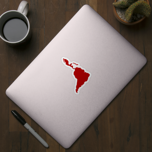 Latin America Map in Red - Latin America - Sticker | TeePublic