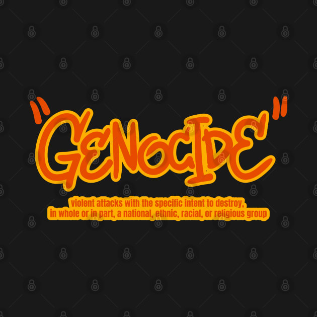 genocide word lettering art - 90s - T-Shirt | TeePublic