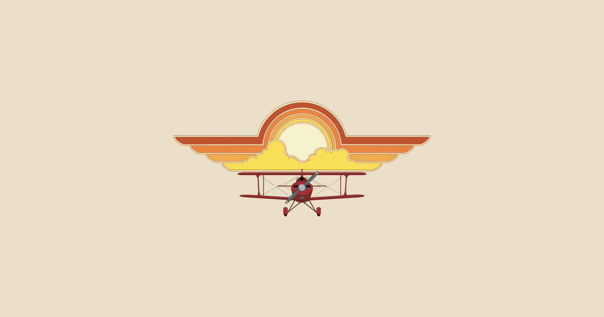 Pitts Biplane Sunset Wings Aviation Design - Biplane - T-Shirt | TeePublic