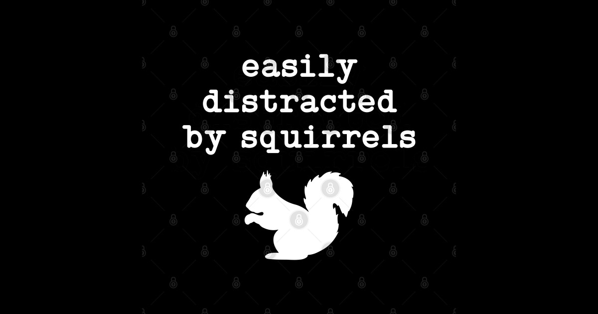Easily Distracted by Squirrels Men Women Squirrels Lover - Funny - T ...