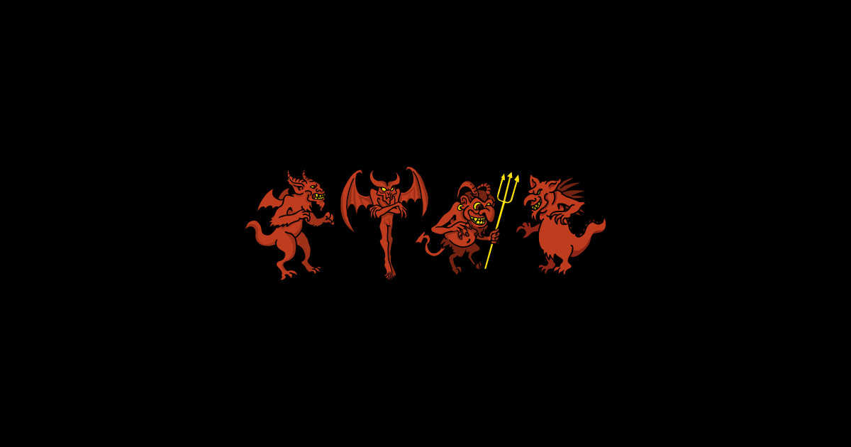 Four Demons - Demons - Sticker | TeePublic