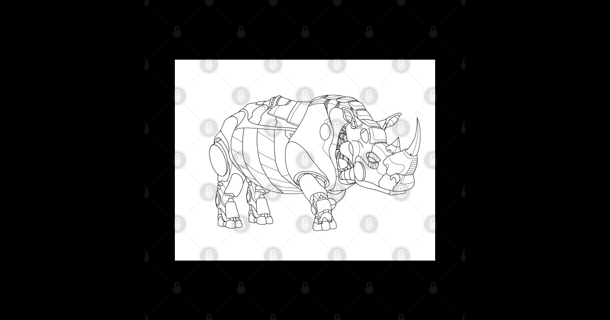 WWMMBB Coloring Page - Robo Rhino - Coloring Book - Posters and Art ...