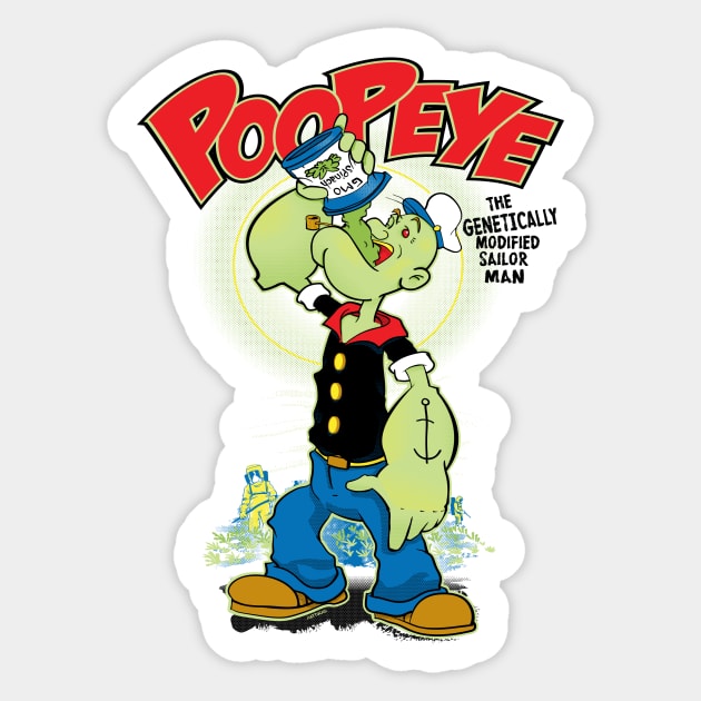 Poop Eye - Popeye - Sticker | TeePublic