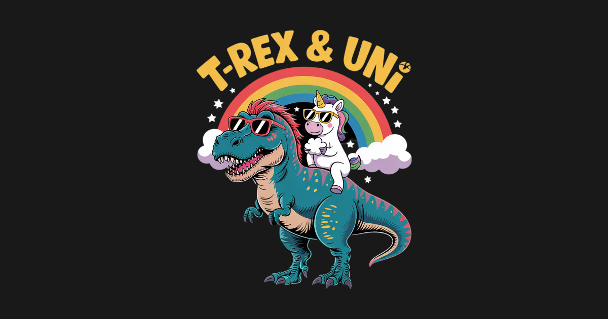 Unicorn Riding T-Rex Dinosaur Rainbow Boys Girls Men Women - Unicorn ...