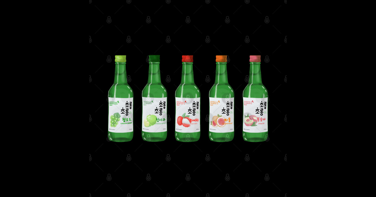 Soju Bottles drink korean aesthetics graphics illustration - Soju - T ...