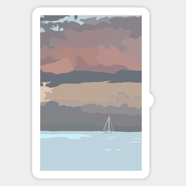 ocean sunset - Ocean - Sticker | TeePublic