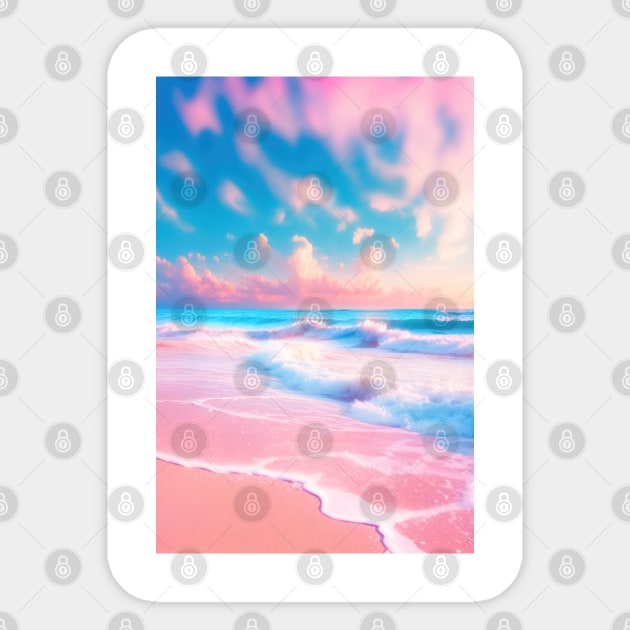 Pink Summer Sand Beach - Pink Sand - Sticker | TeePublic