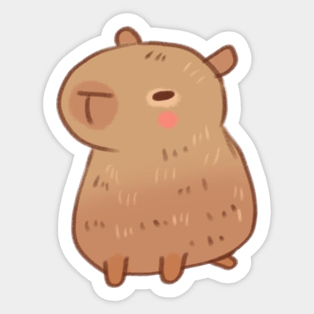 Cute Capybara illustration - Capybara - Sticker | TeePublic