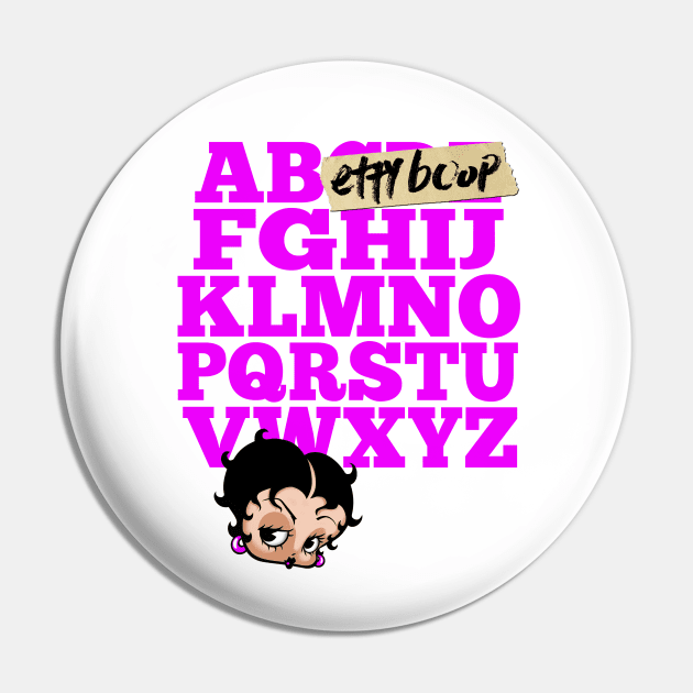 BETTY BOOP ALPHABET - Vintage Cartoons Valentines Day - Pin | TeePublic