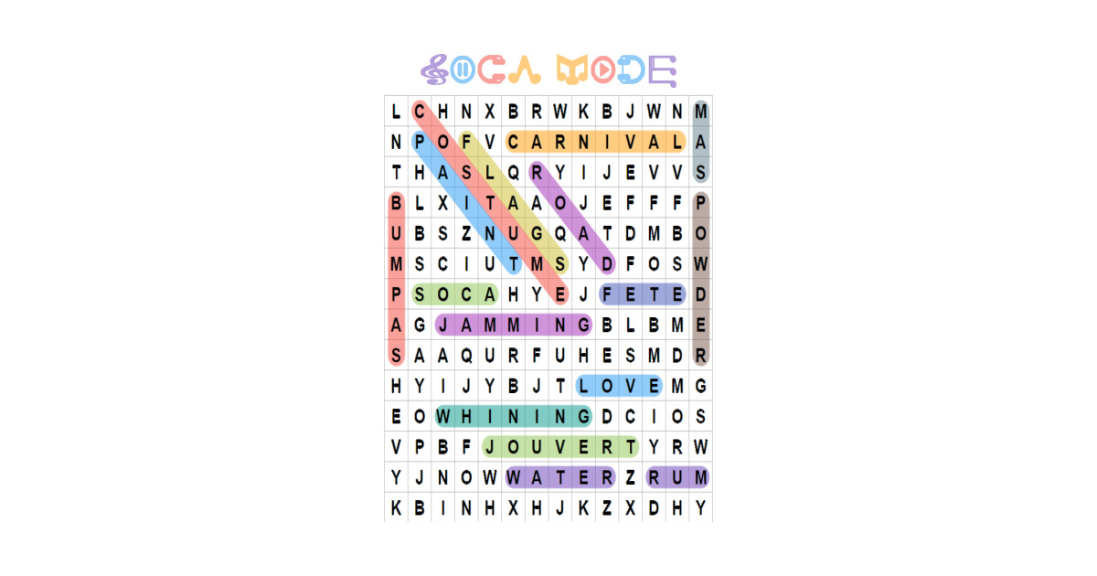 Soca Music - Caribbean Festival Cross Word Puzzle - Soca Mode - Miami ...