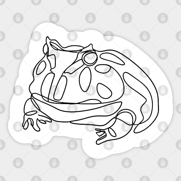 Pacman Frog Line Drawing - Frog - Sticker | TeePublic