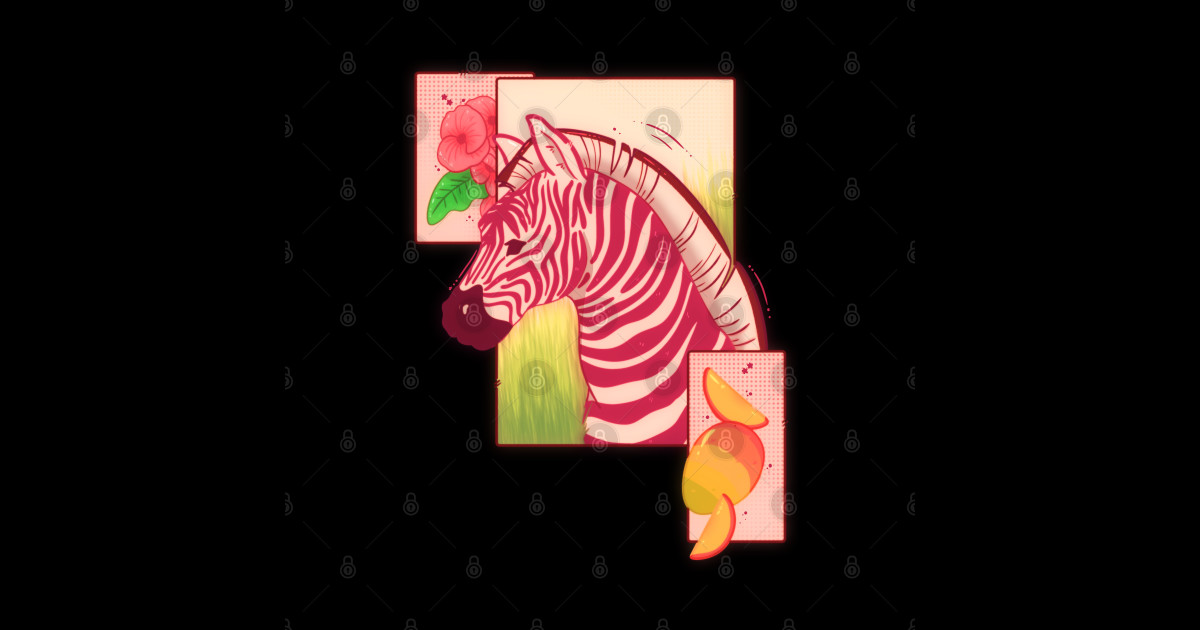 Cute Pink Zebra Mango Flower - Zebra - Posters and Art Prints | TeePublic