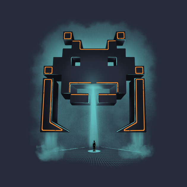 Grid Invader - Space Invaders - T-Shirt | TeePublic