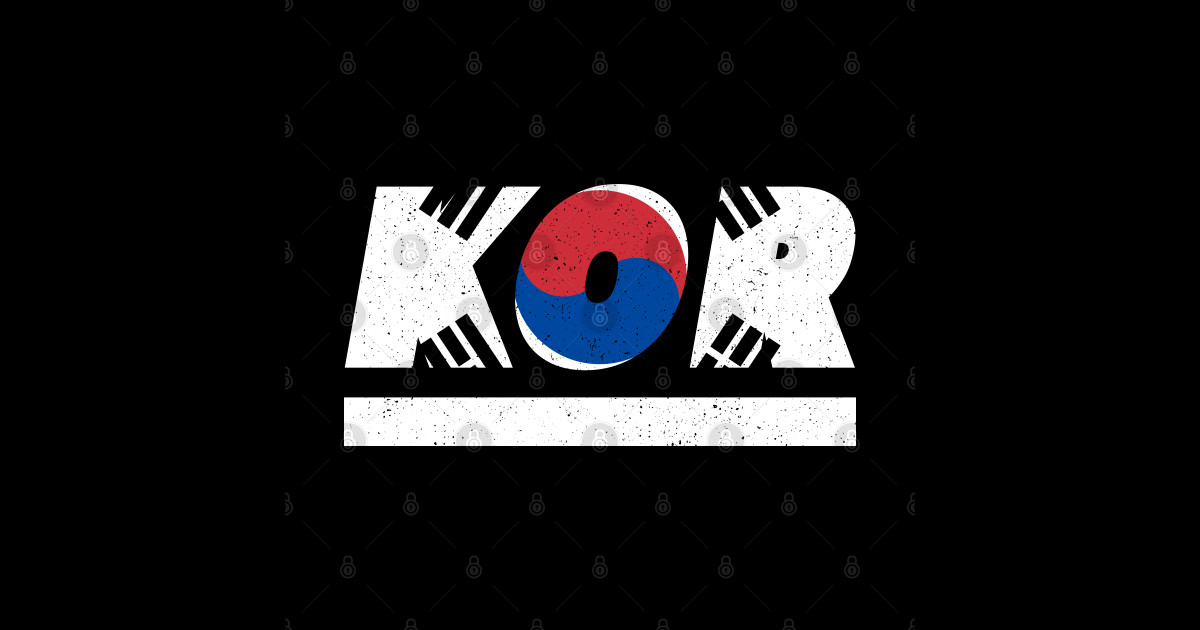 KOR South Korea Asian ISO Code 3166 - South Korea - Sticker | TeePublic
