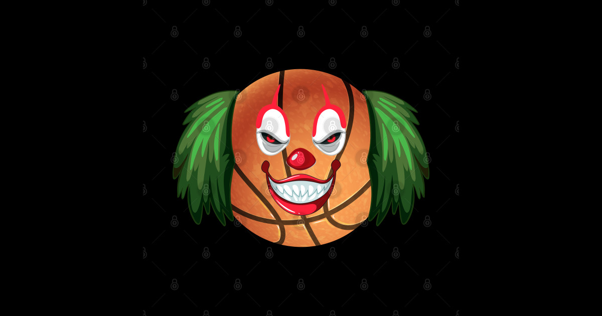 Creepy Clown Basketball Lovers Halloween - Basketball Halloween ...