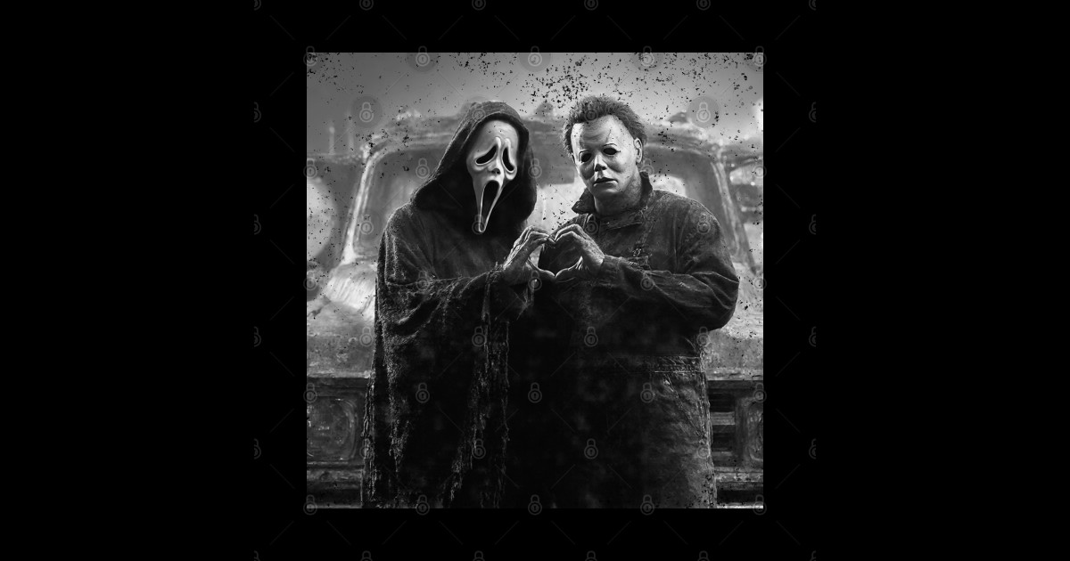Retro Michael Myers Ghostface Heart Hands M4816 - Halloween - Posters ...