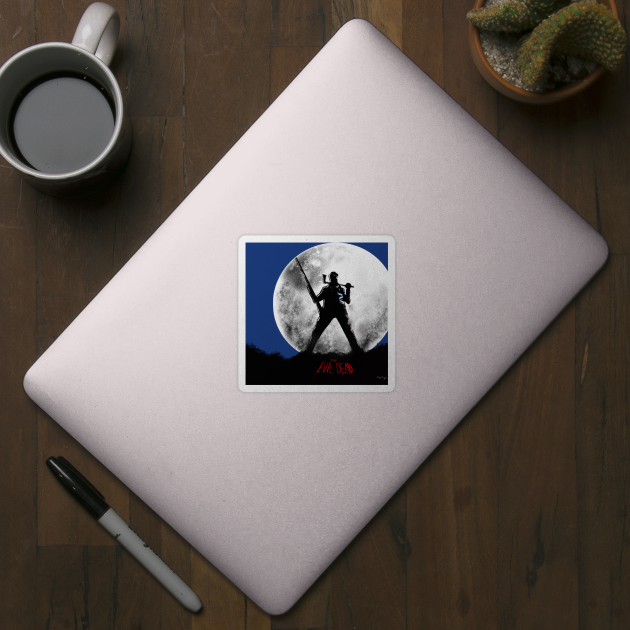 Evil Dead Moon Pose - Evildeadfanart - Sticker | TeePublic