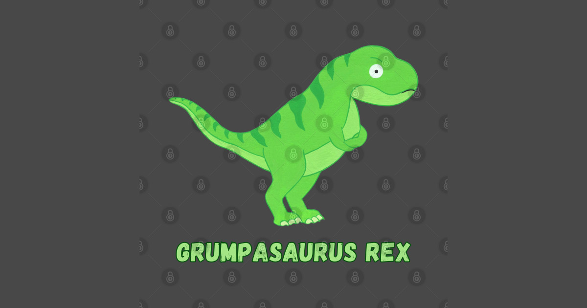 green gouache grumpasaurus rex tyrannosaurus rex - Dinosaur - T-Shirt ...