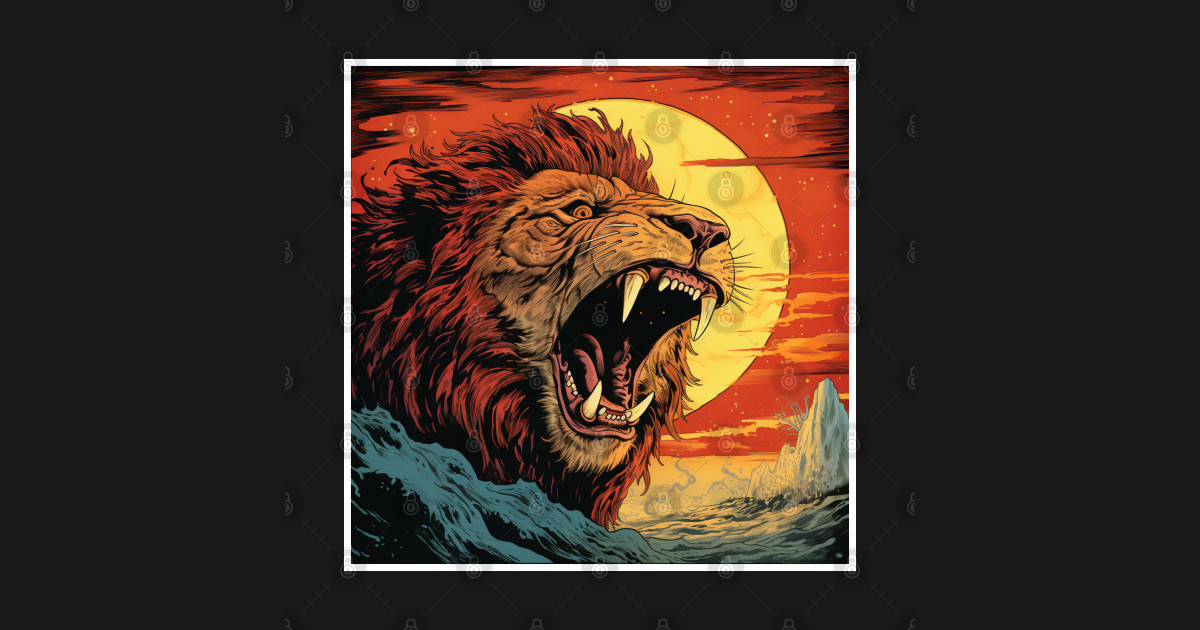 Lion Cartoon Vintage Comics Lion Artwork - Lion - T-Shirt | TeePublic