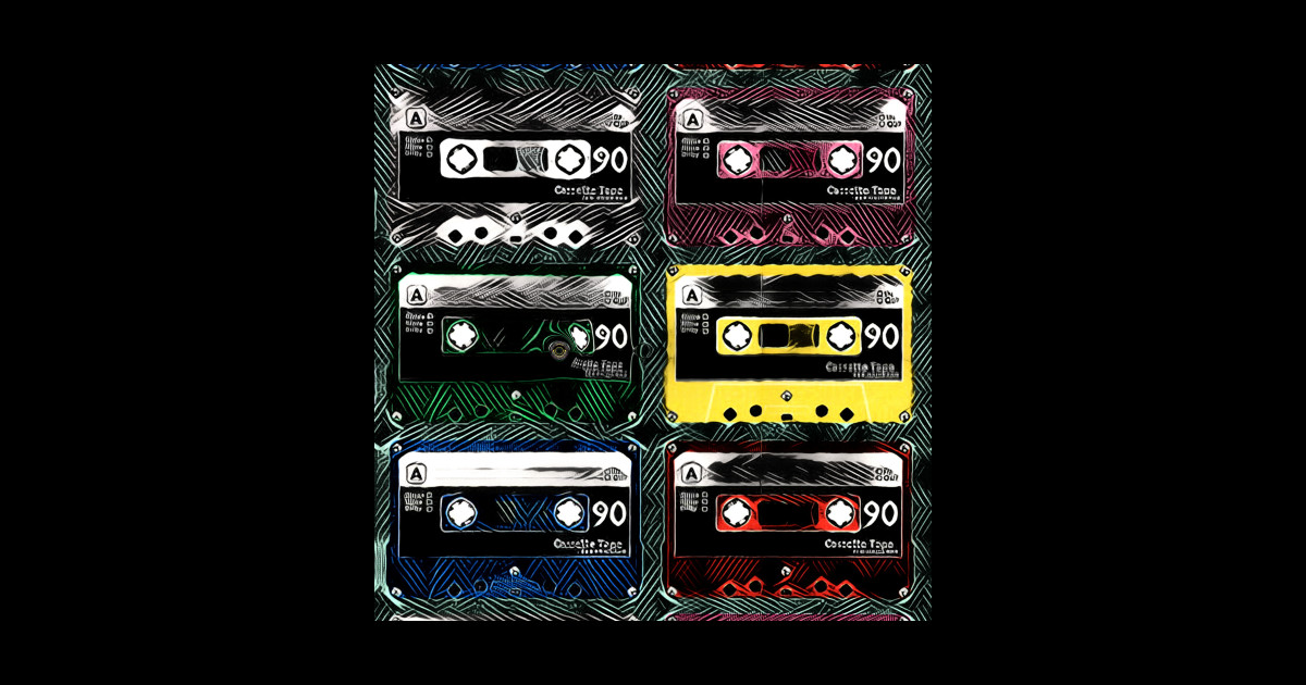 pattern and design from a collection of old fashioned C90 cassettes ...