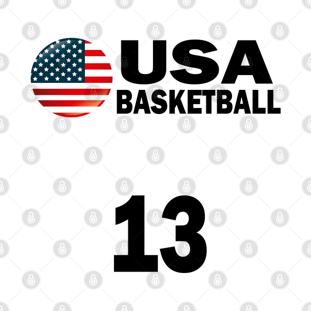 USA Basketball Number 13 T-shirt Design - Basketball - T-Shirt | TeePublic