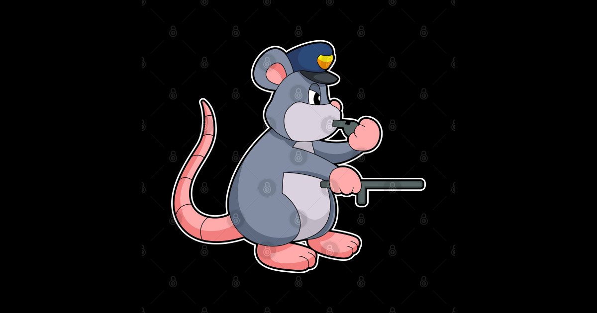 Rat Cop Baton Police - Police - Sticker | TeePublic