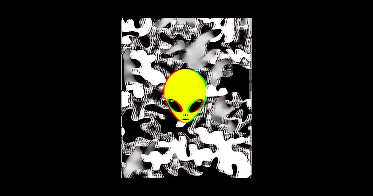 Trippy Alien Camo - Alien - Posters and Art Prints | TeePublic