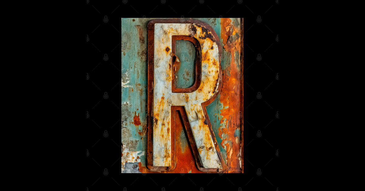 Rusty Letter R Antique Monogram Letter R Initial Alphabet - Monogram R ...