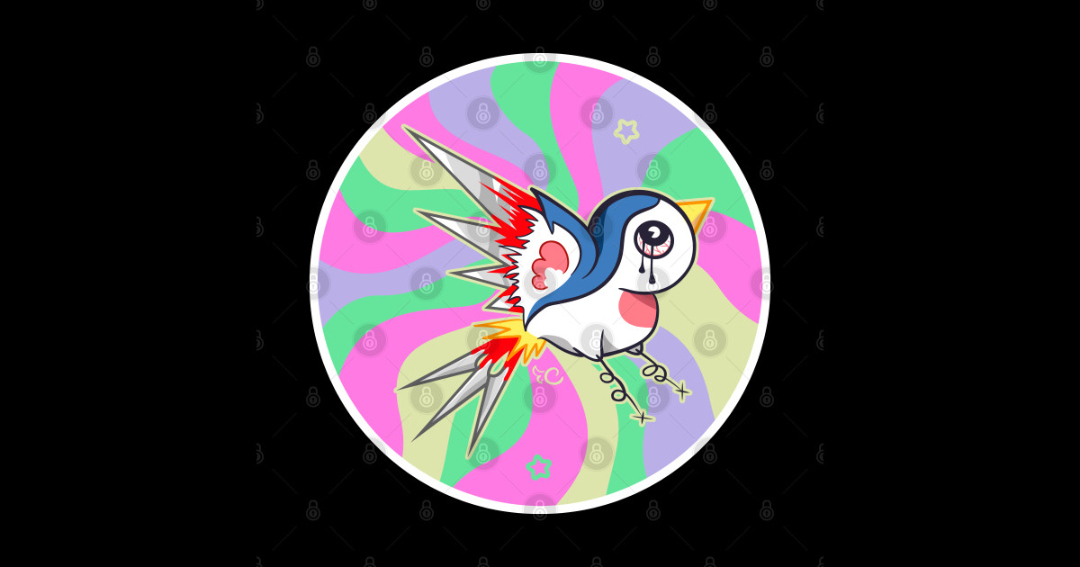 trippy drippy - Cute dark animal bird - Bird - Sticker | TeePublic