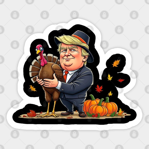 Trump Turkey Cartoon - Trump Cartoon - Sticker | TeePublic