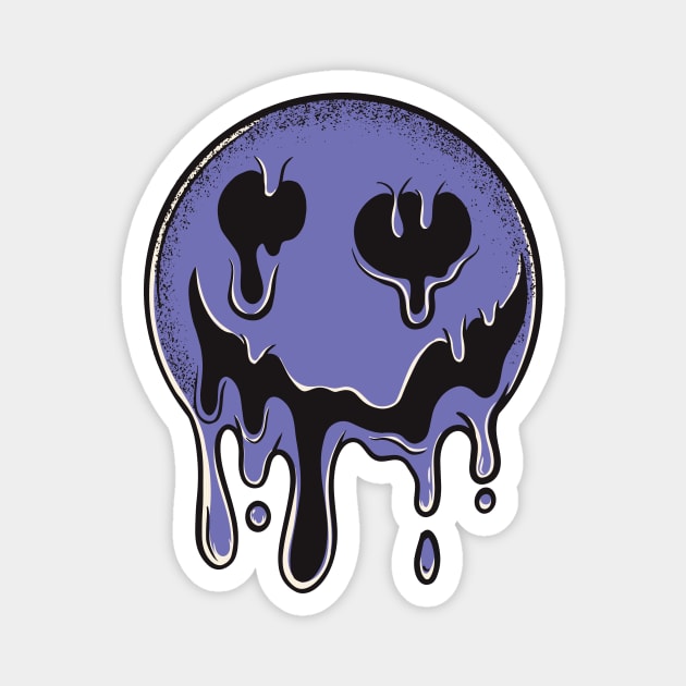 Droopy Smiley Face // Trippy Smile - Smiley Face - Magnet | TeePublic