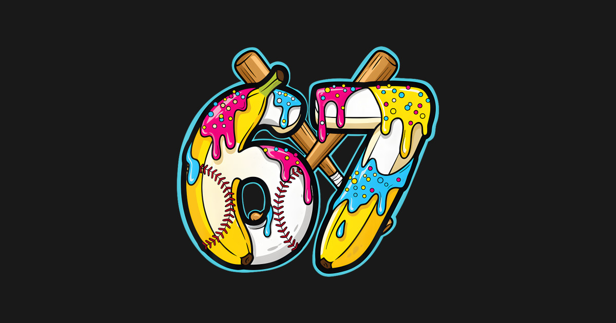 Banana 67 Ice Cream Drip Six Seven Gen Alpha Art - Funny Banana Art - T-Shirt | TeePublic