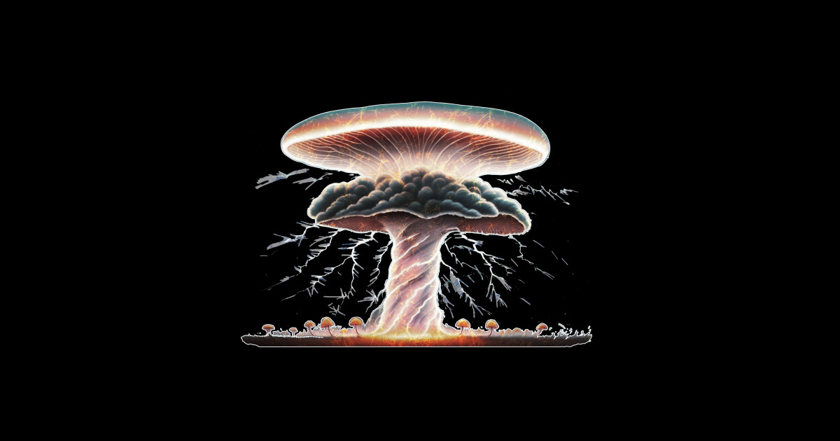 Mushroom Cloud lightning nuke - Mushroom Cloud - Sticker | TeePublic