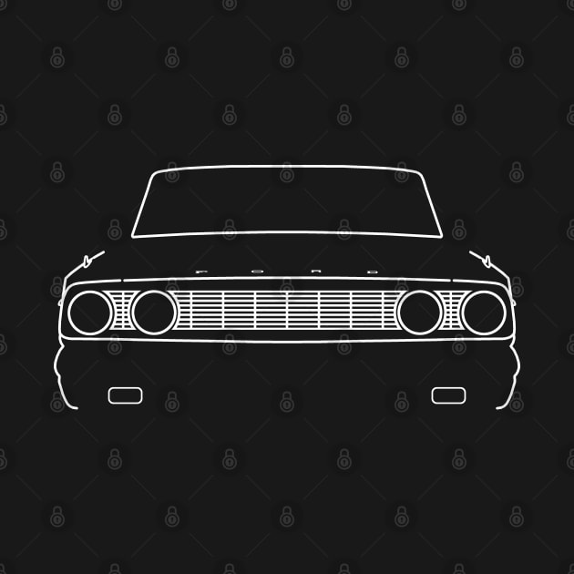 Ford Fairlane 1964 classic car outline graphic (white) - Classic Car ...