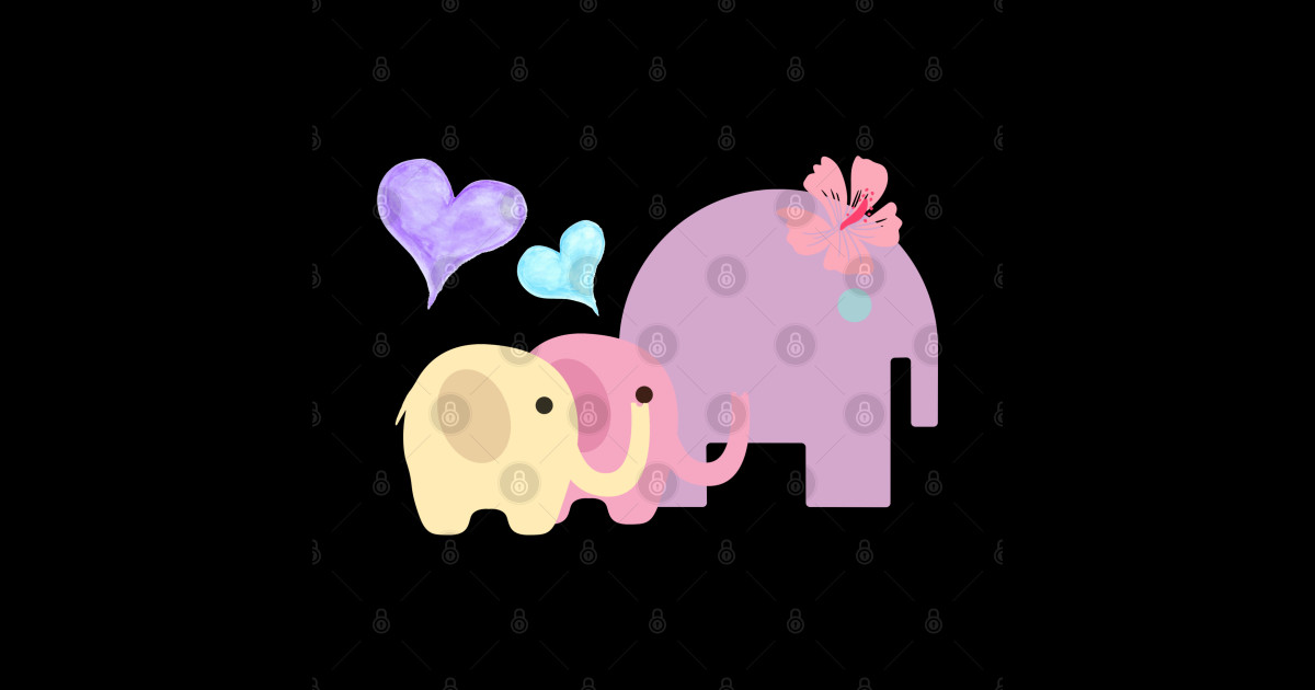 Lovely Elephants - Animals - Sticker | TeePublic
